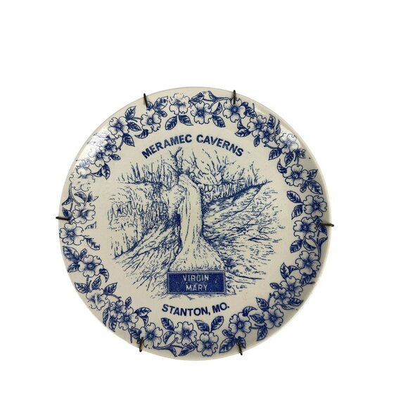 N/A | Accents | Meramec Caverns Souvenir Plate Virgin Mary Stanton Mo ...